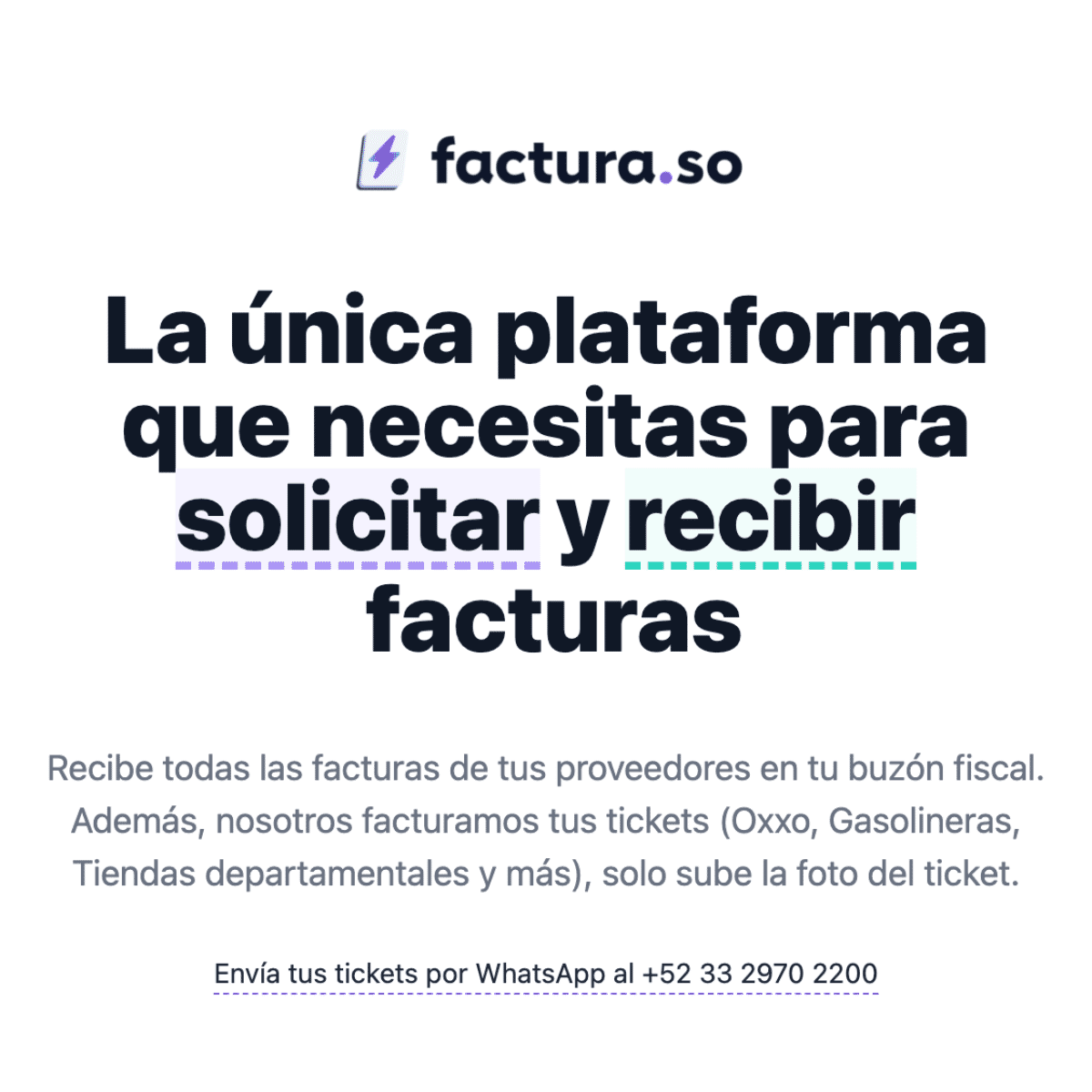 Factura.so | Facturamos tus tickets de gasto